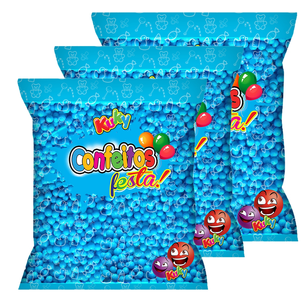 Kit Confeito Bolinhas Festa 500gr Kuky - Tutti-Frutti (azul) | Shopee ...
