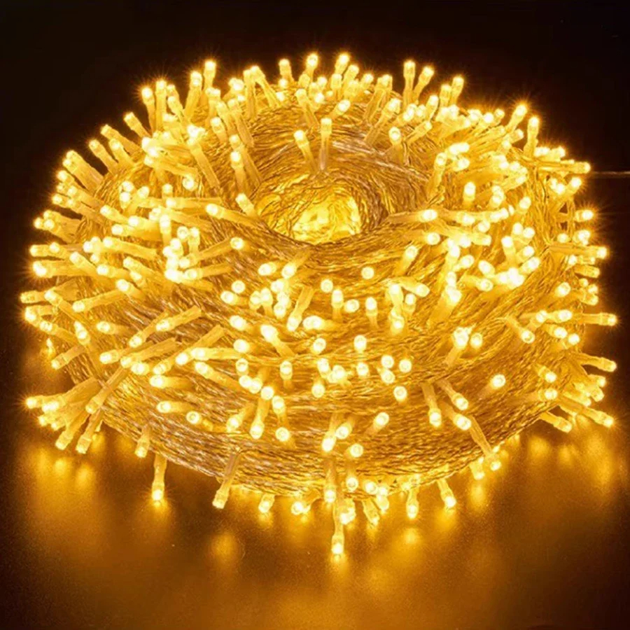 Pisca Pisca Natal 30 Metros Branco Quente com 300 Leds 8 Funções ...