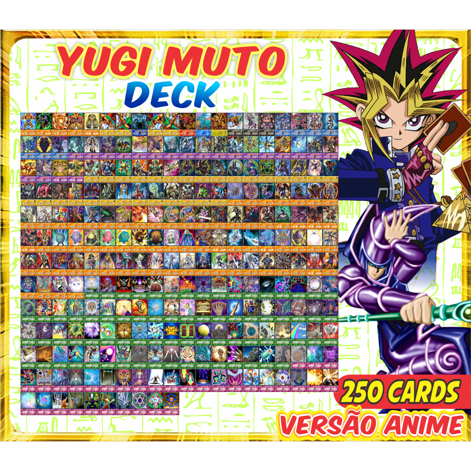 Yugi Muto Deck MÉDIO Anime (250 Cards +18 Raro+Playmat) Yugioh | Shopee ...