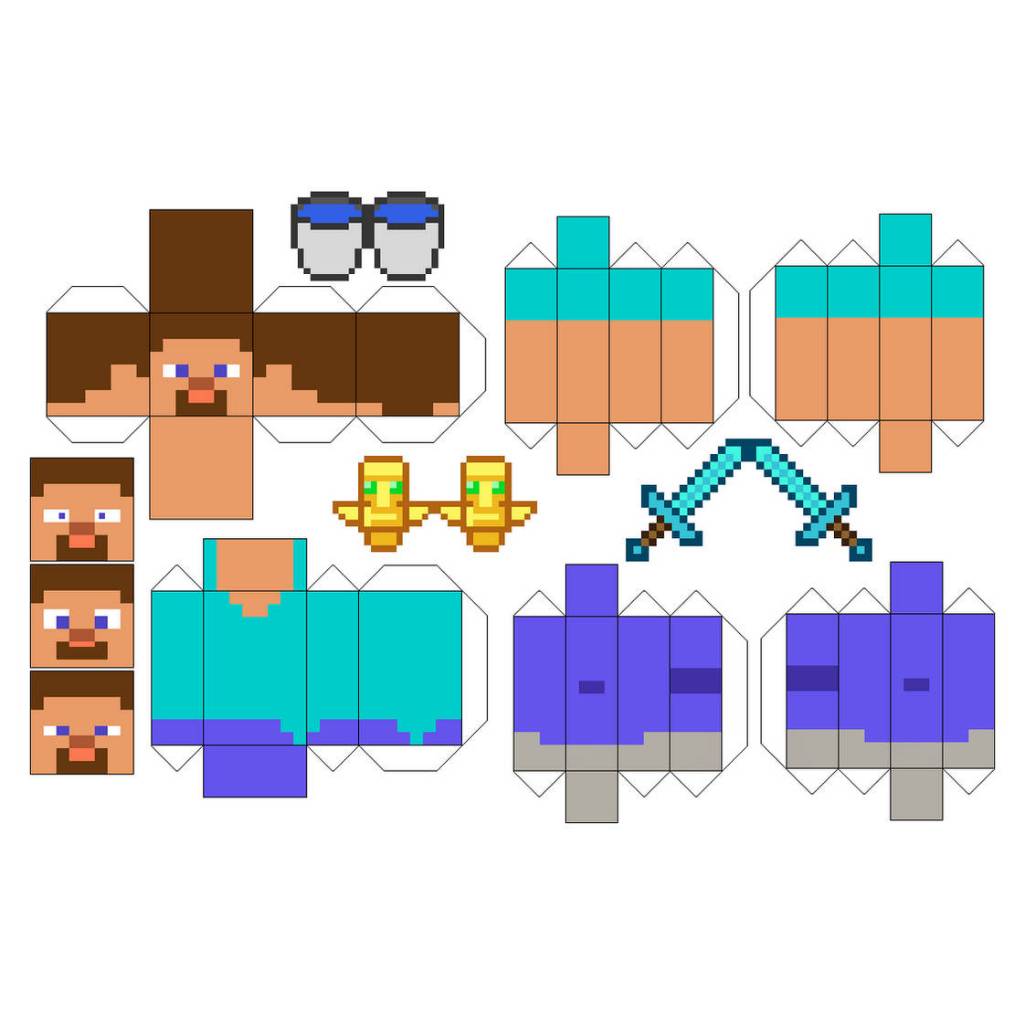 Papercraft - Minecraft com muitas Variedades em Folha A4 180g | Shopee ...