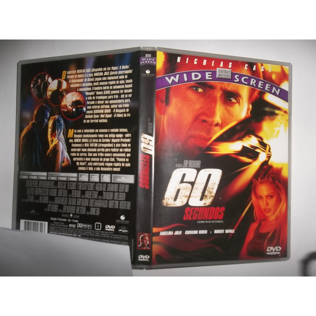 dvd 60 segundos nicolas cage com encarte interno filme | Shopee Brasil