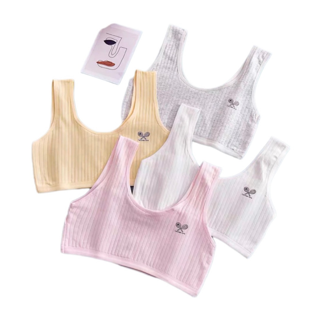 puberdade CANELADO top sutiã sutian kit 3 tops adolescente juvenil ...