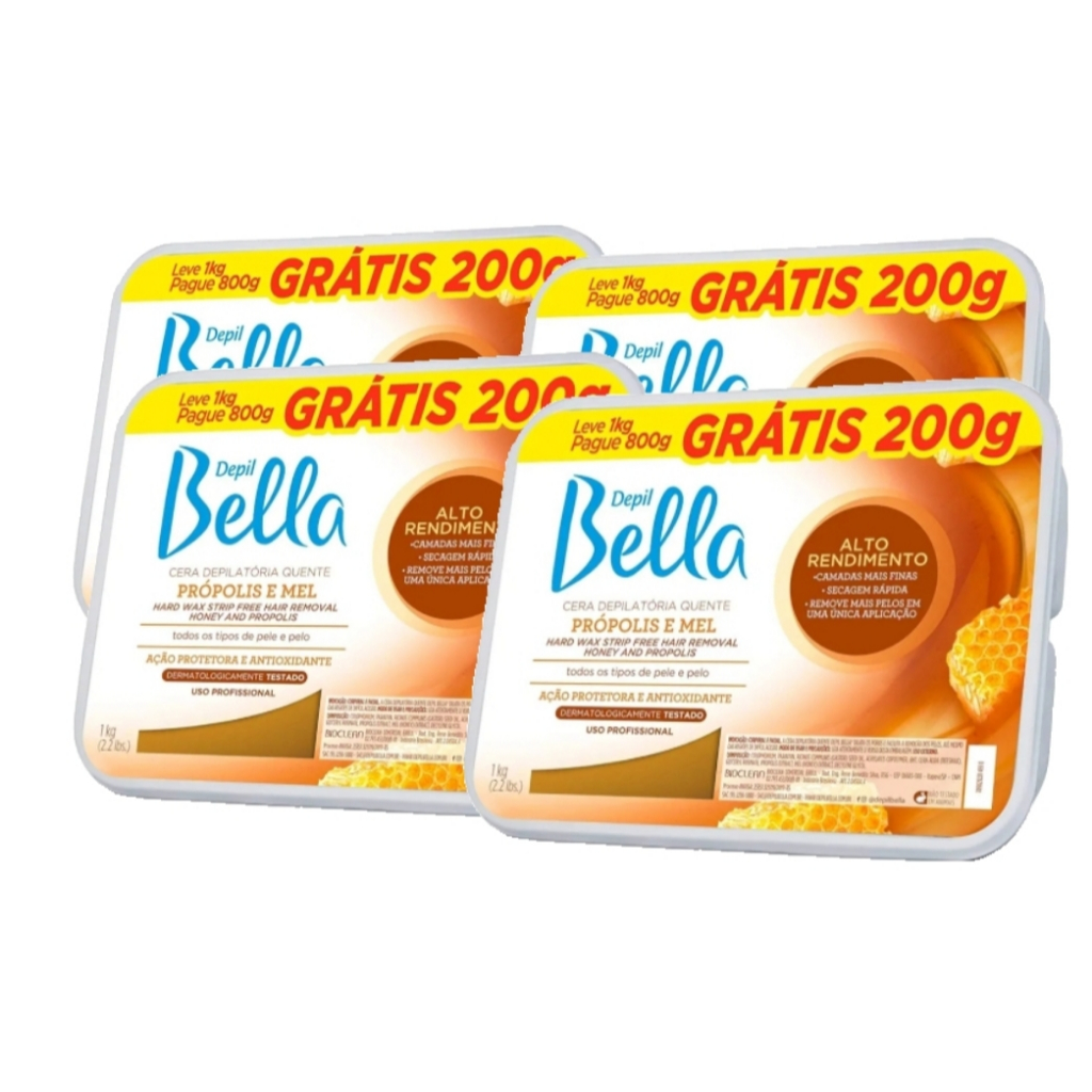 4 Kg de Cera Depilatória em Barra DEPIL BELLA PROPOLIS 4kg cera quente ...