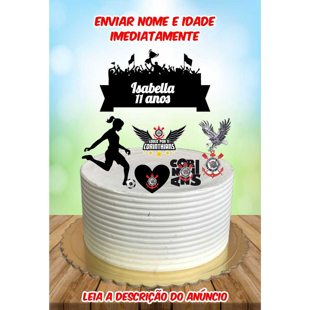 Topo de Bolo Corinthians - Topper Corinthians - Personalizado | Shopee ...