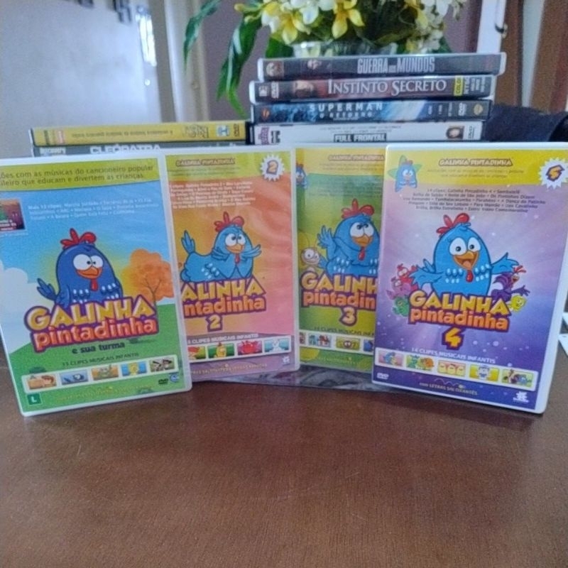 DVD Galinha Pintadinha 1,2,3 e 4. ORIGINAIS. | Shopee Brasil
