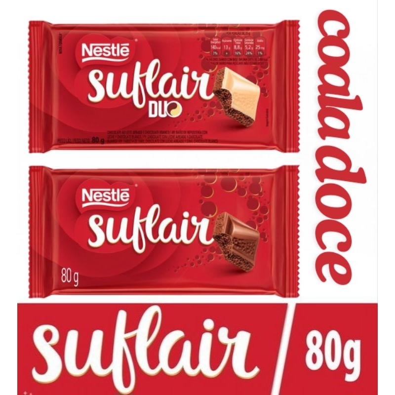 Chocolate NESTLÉ Suflair ao Leite/Duo 80g | Shopee Brasil