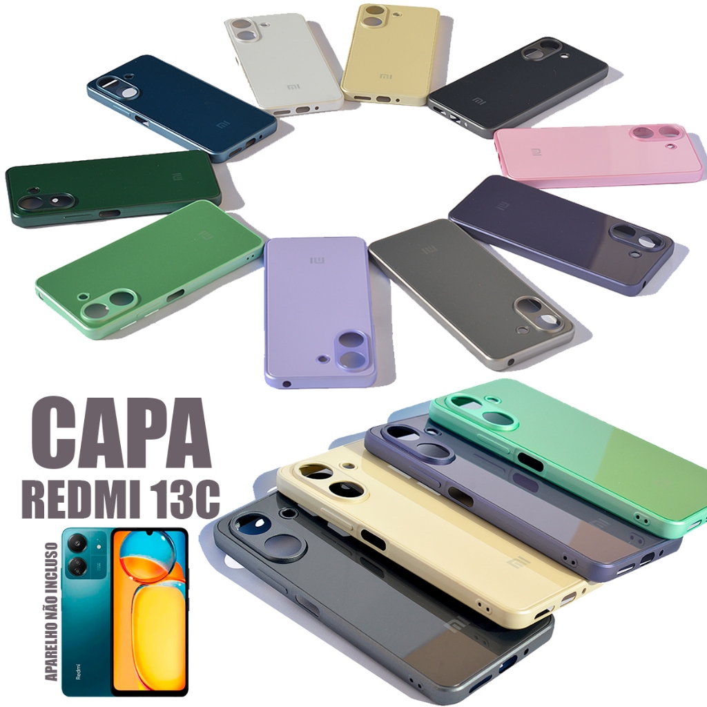 Capa Capinha Xiaomi Redmi 13C - 4G Acabamento Premium Aveludada, Varias ...