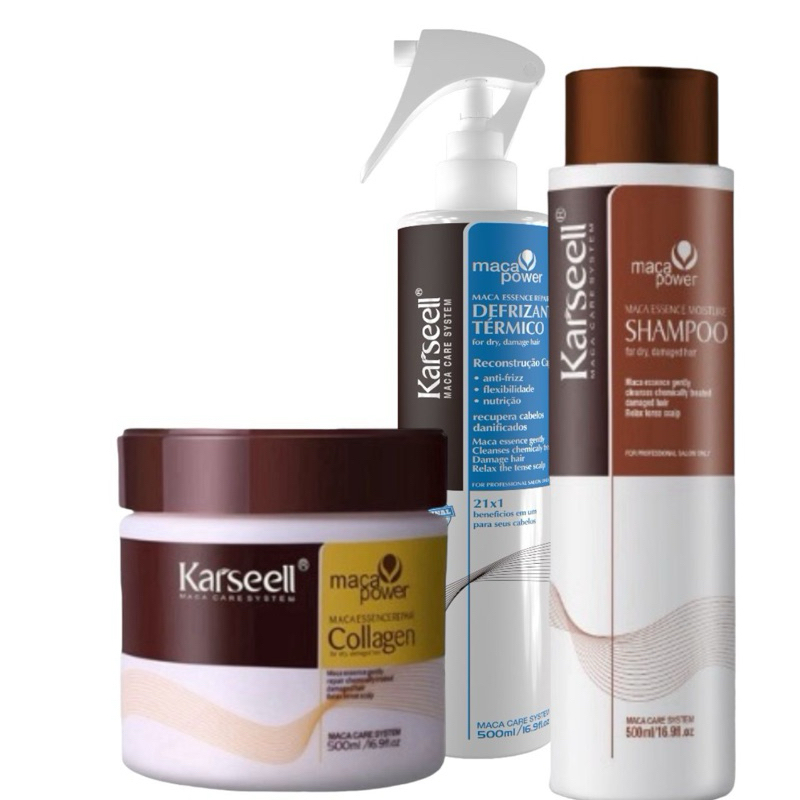 Mascara karseel 500g+ shampoo karseell500ml e defrizante térmico 500ml ...