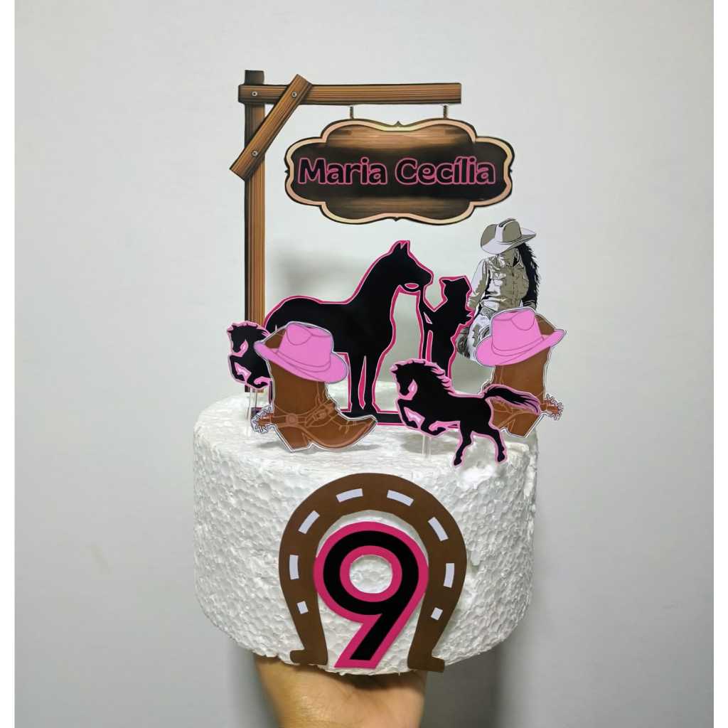 Topo Topper de bolo Personalizado Boiadeira Ana Castela Festa ...