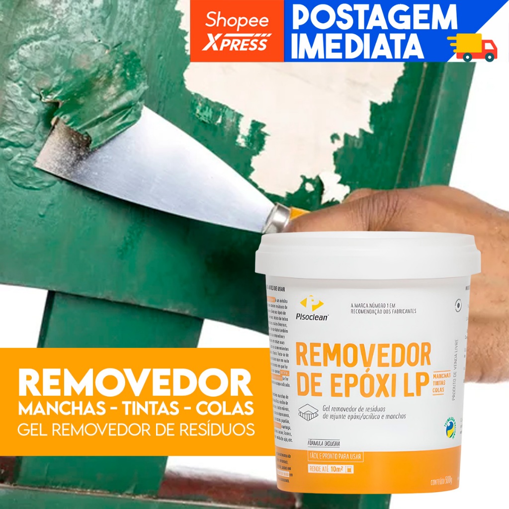 Limpador De Epoxi tira Rejunte Epoxi E Manchas- 500g Pisoclean | Shopee ...