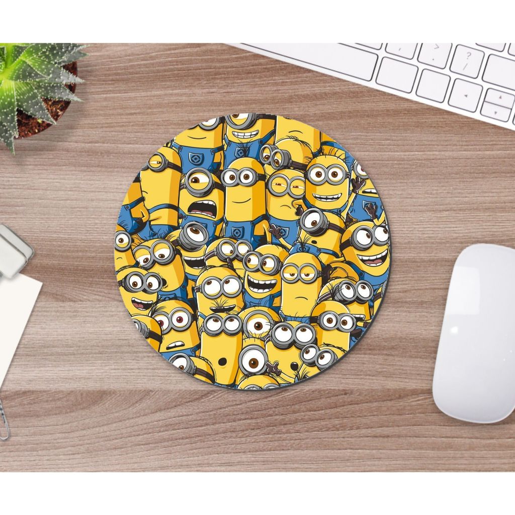 Mouse Pad Redondo Neoprene 19x19 Minions Geek | Shopee Brasil