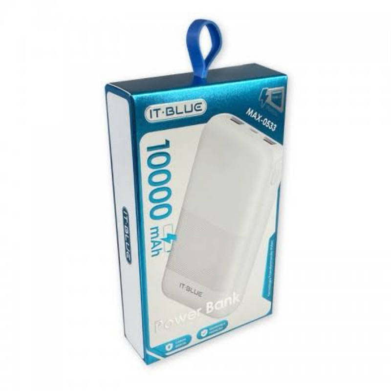 Carregador Power Bank 10000mAh MAX-0533 It Blue - Branco . | Shopee Brasil