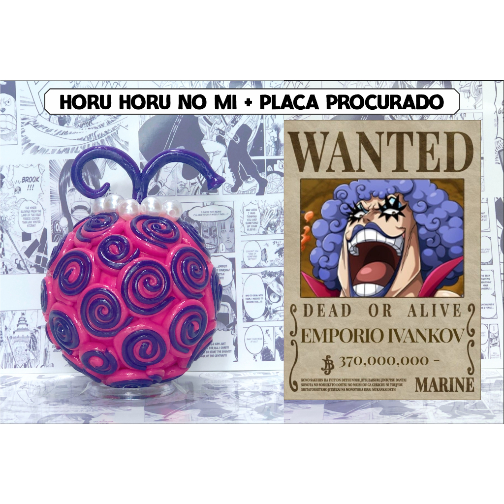 Action Figure - Akuma no mi - Kit Horu Horu No Mi + Placa Procurado - One Piece | Shopee Brasil