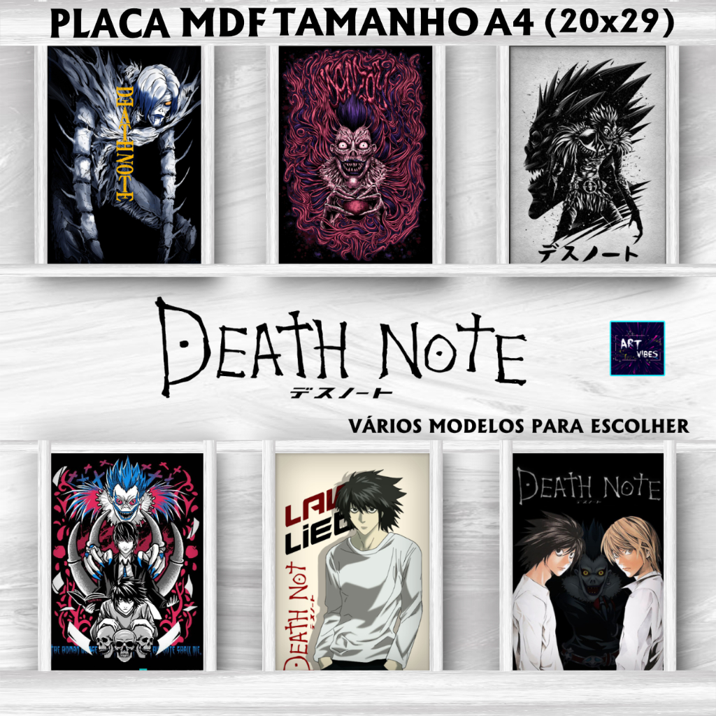 Placas Decorativas Quadros Death Note Anime Geek Decoração | Shopee Brasil