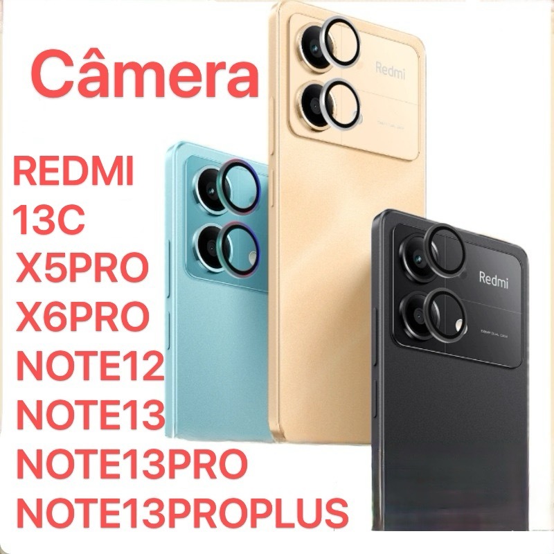 Kit Película De Câmera Lisa CD Para Redmi NOTE 13/NOTE13PRO/NOTE13PROPLUS/NOTE124G/X5PRO/X6 PRO ...