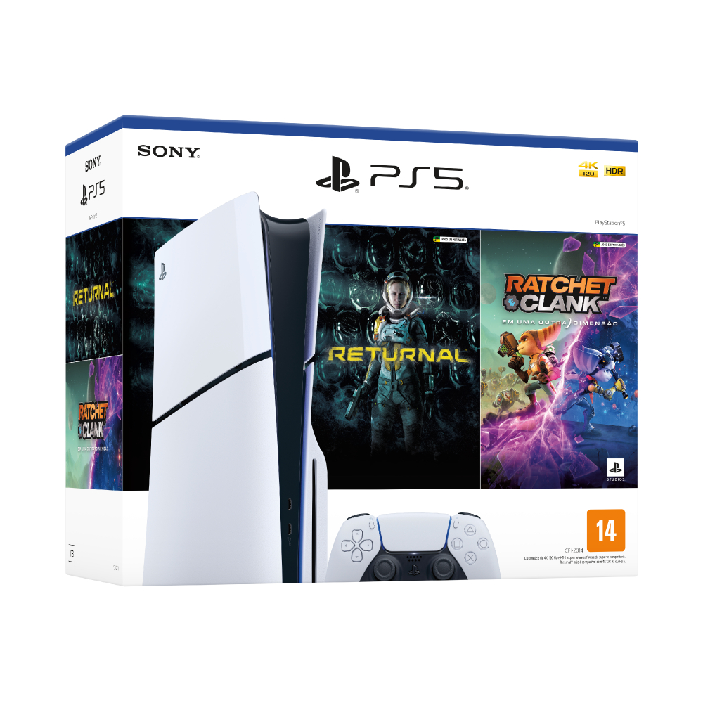 Console PS5 Slim 1TB (com leitor de disco) + 2 Jogos - Branco | Shopee Brasil
