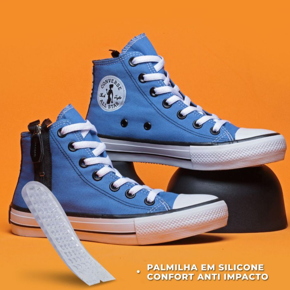 Tênis Bota Botinha Ziper All Star Academia Confortável Casual Estiloso ...