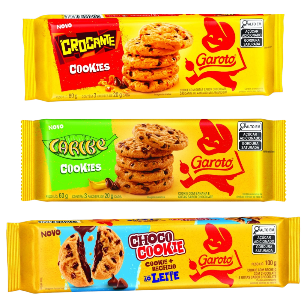 Kit 5 Cookies Lançamento Garoto Caribe, Crocante ou Ao Leite | Shopee ...