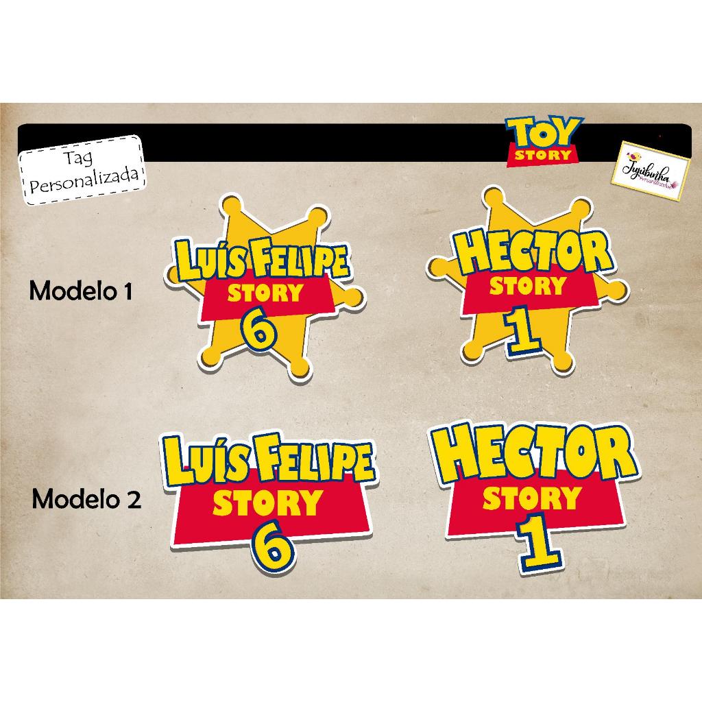 ADESIVO TOY STORY TAG PERSONALIZADA FESTA CHÁ DE BEBE DECORAÇÃO ...