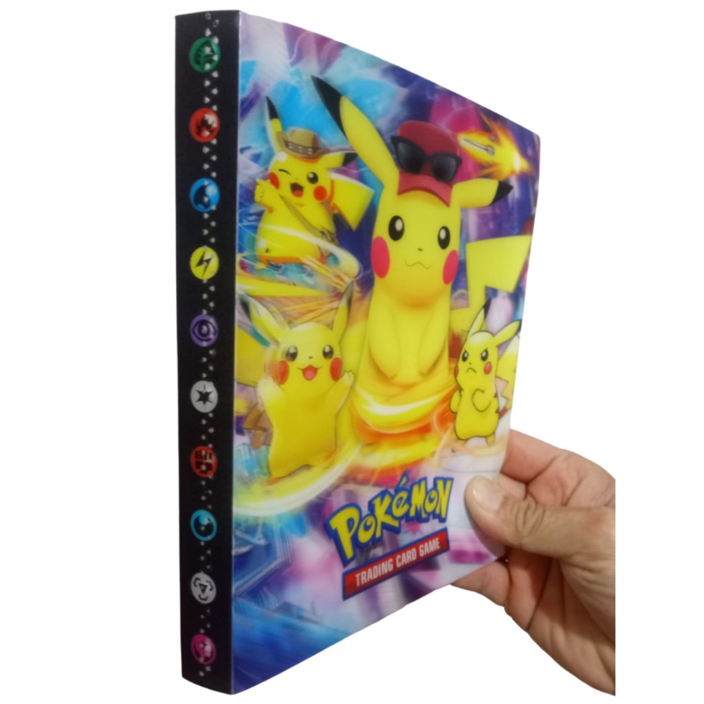 Álbum Fichário Pokémon Vários Pikachu 3D para 240 Cartas Feito em Pvc ...
