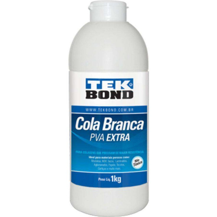 Cola branca Extra Pva Colagem Resistente para Madeira, Papeis, Tecidos ...