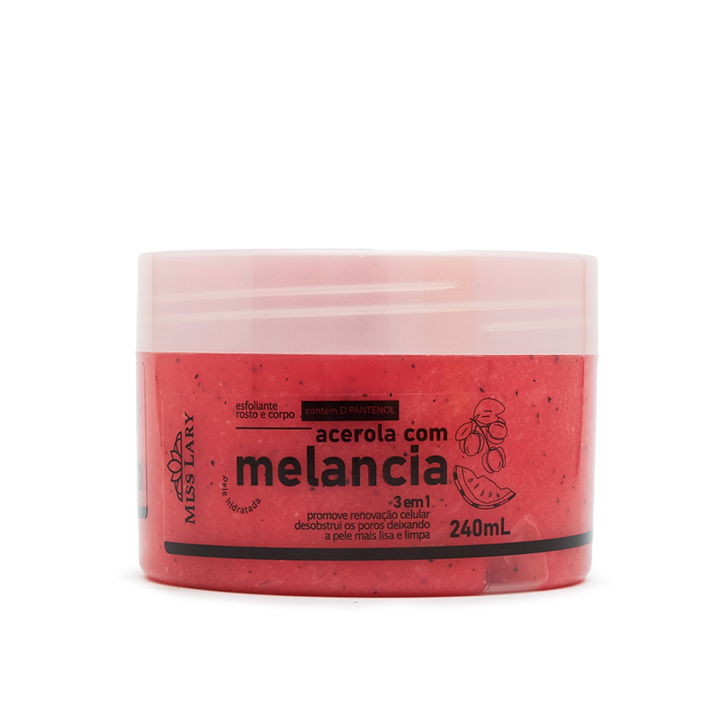 Esfoliante Rosto e Corpo Acerola com 240 Ml Melancia Miss Lary | Shopee Brasil