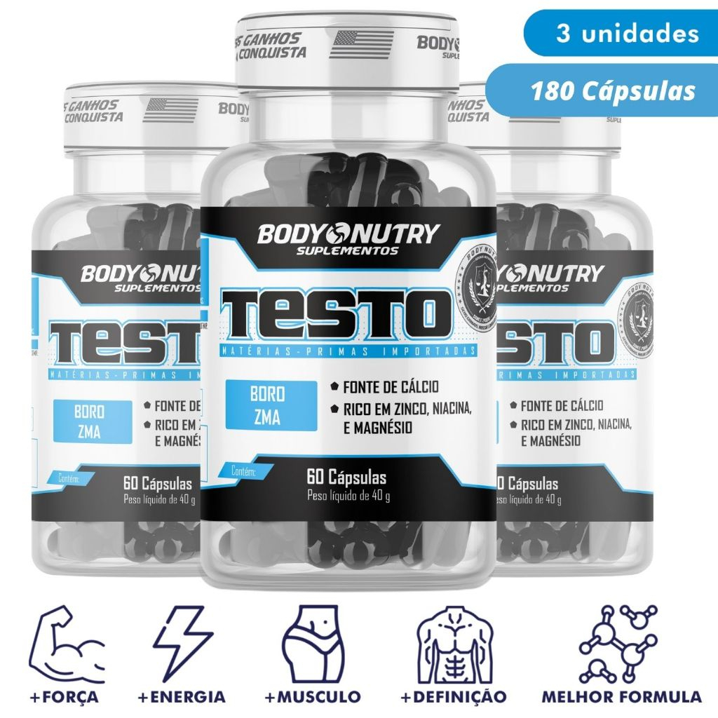 Testo-GH Suplemento Body Nutry em Cápsulas - Pote com 180 Capsulas kit ...