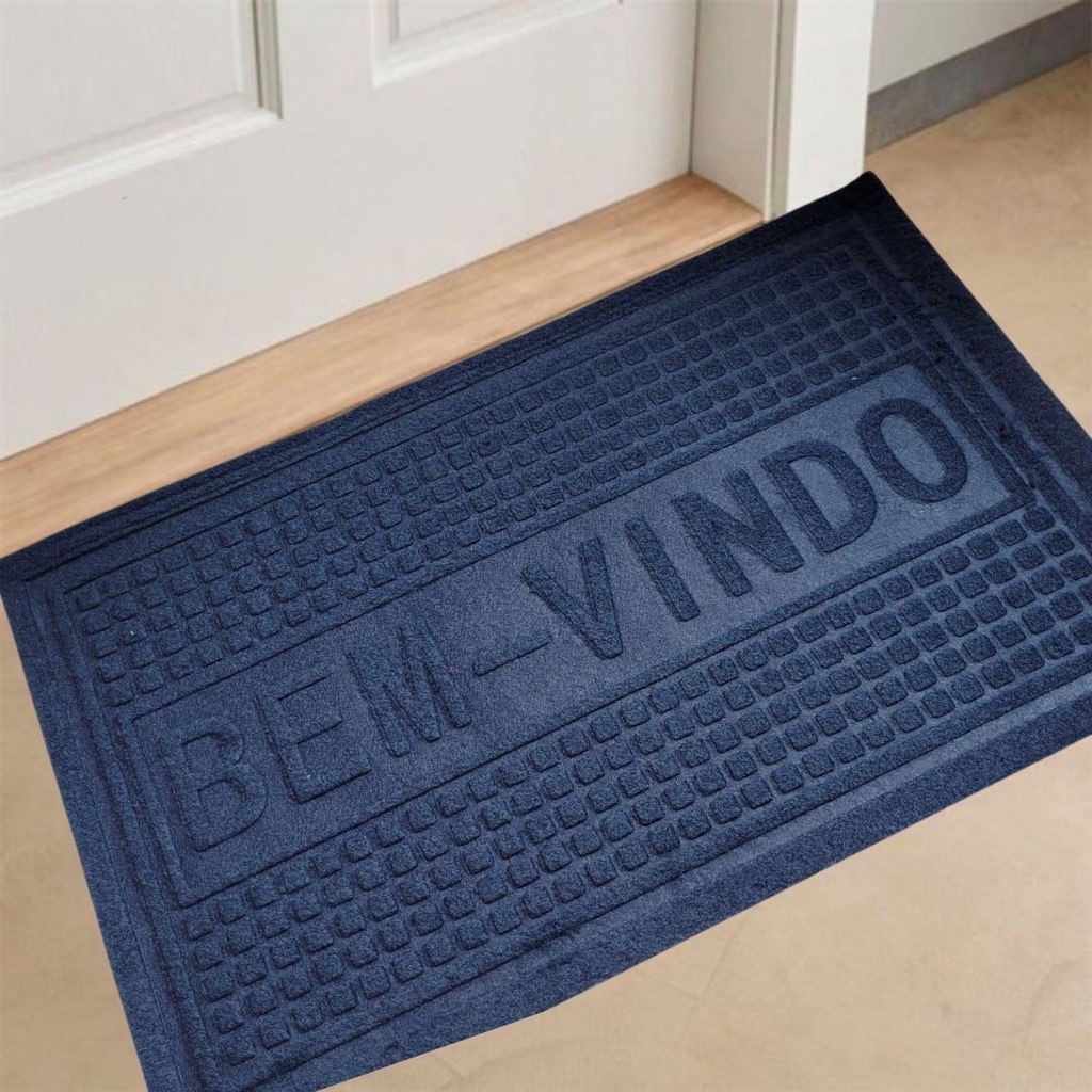Kit 2 un Tapete Bem Vindo Capacho Para Porta Entrada Emborrachado Vinil ...