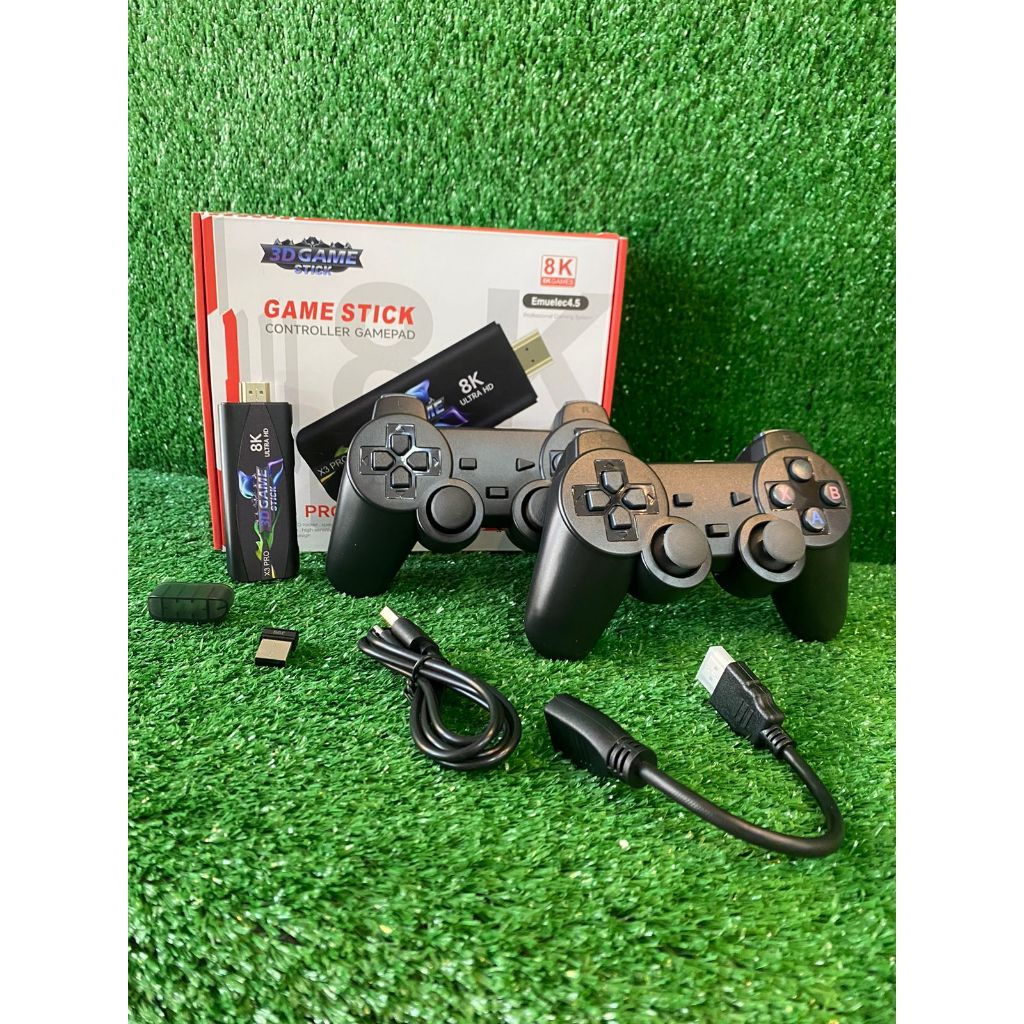 GAME STICK CONTROLLER GAMEPAD X3 PRO 3D RETRO 8 K HDMI | Shopee Brasil