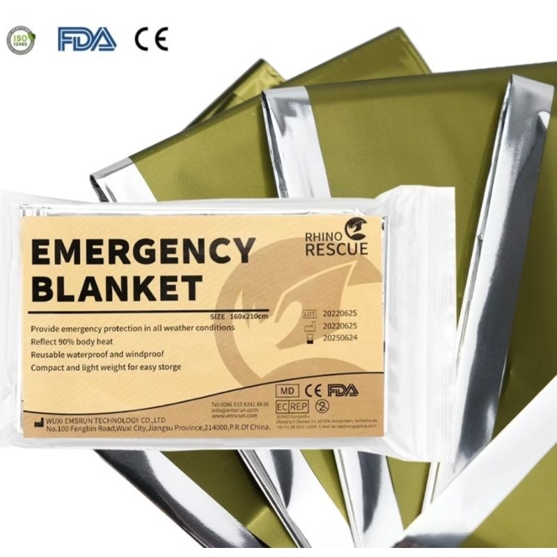 Manta Térmica Emergency Blanket Rhino Rescue Certoficados FDA CE ...