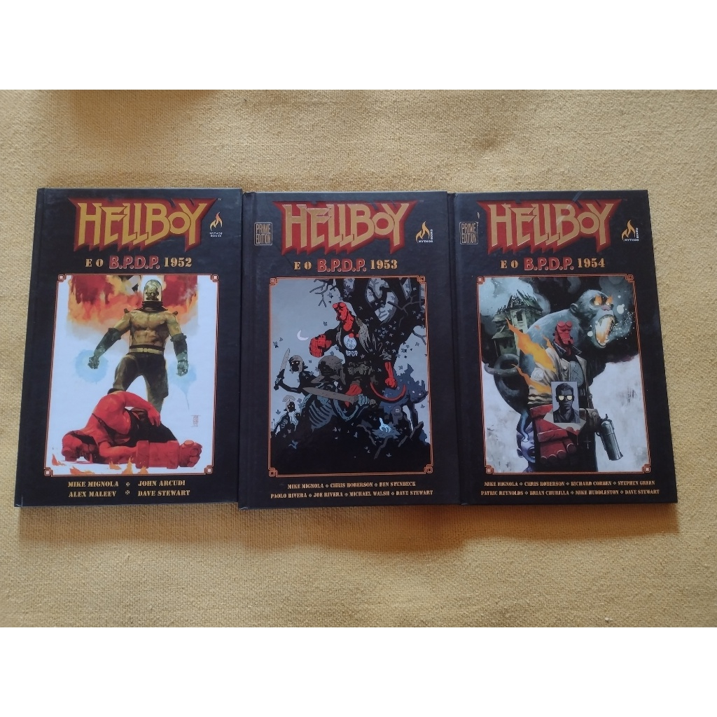 HQ HELLBOY E O BPDP 3 VOLUMES 1952 1953 1954 CAPA DURA EDITORA MYTHOS ...