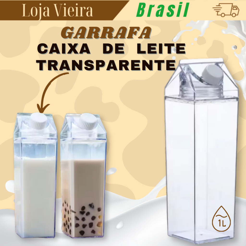 Garrafa Caixa de Leite Transparente Embalagem Leiteira de Plástico Para ...