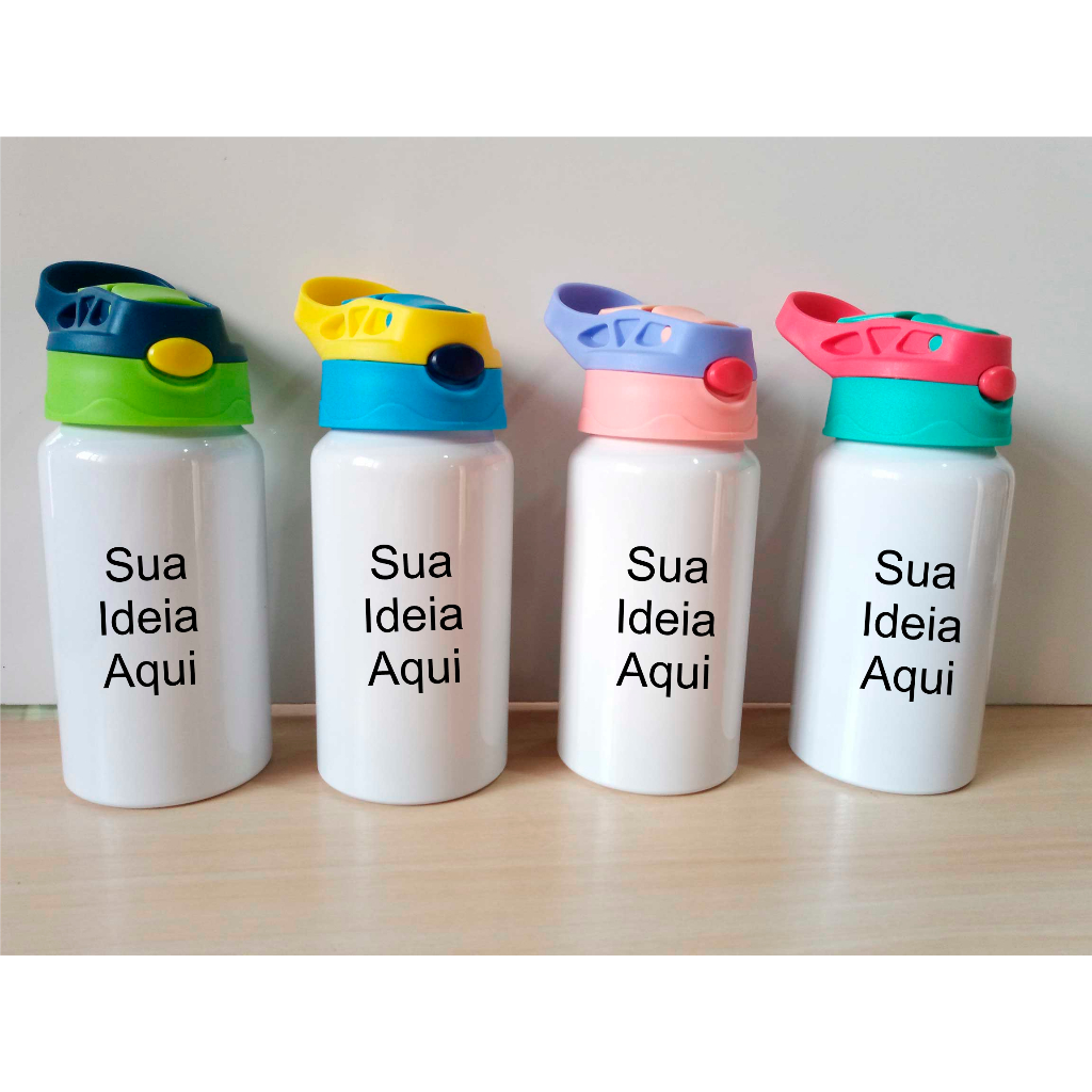 Garrafinha Infantil Squeeze Personalizada com bico de silicone | Shopee Brasil