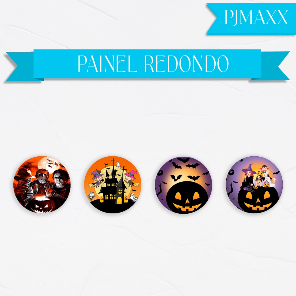 Capa Para Painel Redondo Tema Halloween Dia das Bruxas Decoração ...