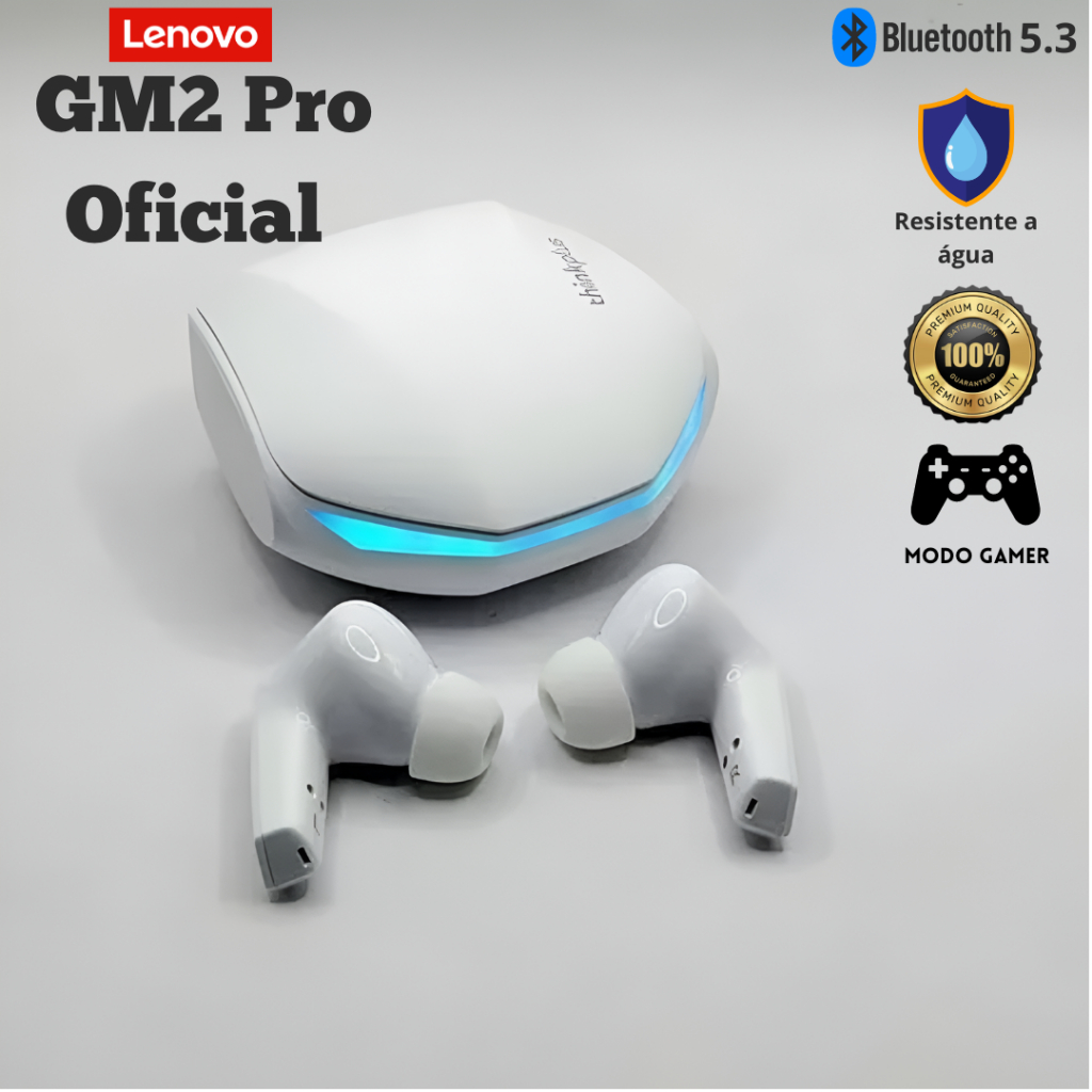 Fone Sem Fio Bluetooth Lenovo GM2 PRO Gamer Redução de Ruído ...