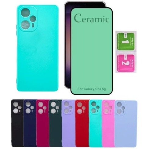 Capa Capinha Colorida Aveludada + Película Cerâmica Para A05/A05S/A14/A15/A24/A25/A34/A35/A54 ...