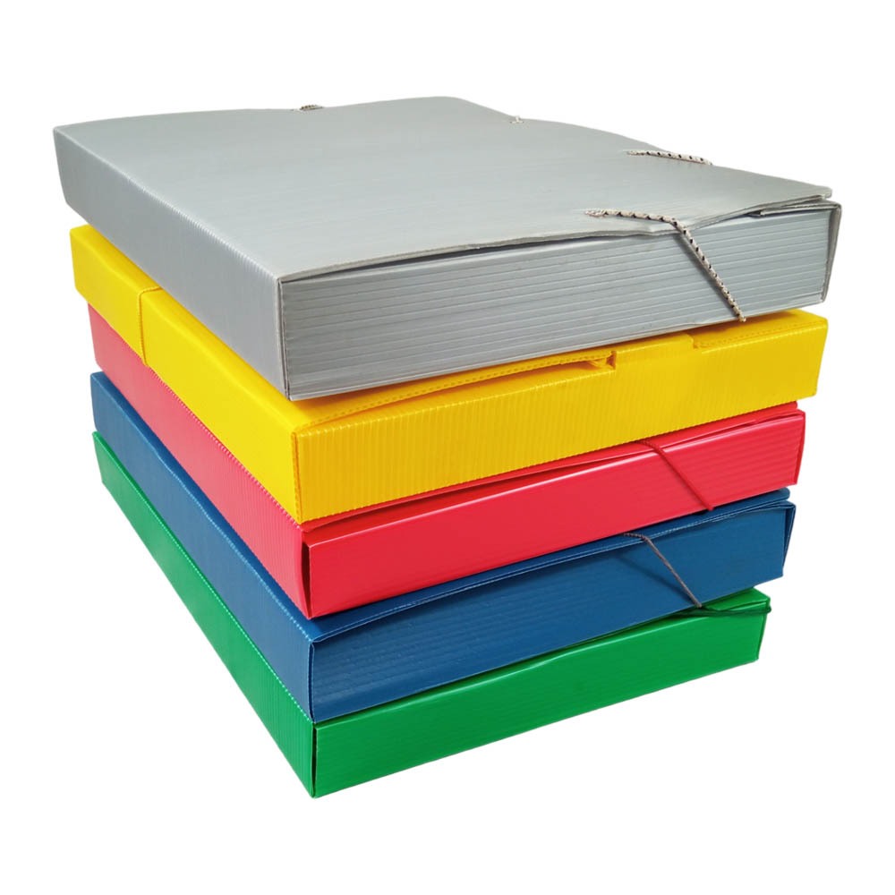 Pasta Polionda 35 mm Média Com Elástico Canelada A4 Ofício | Shopee Brasil
