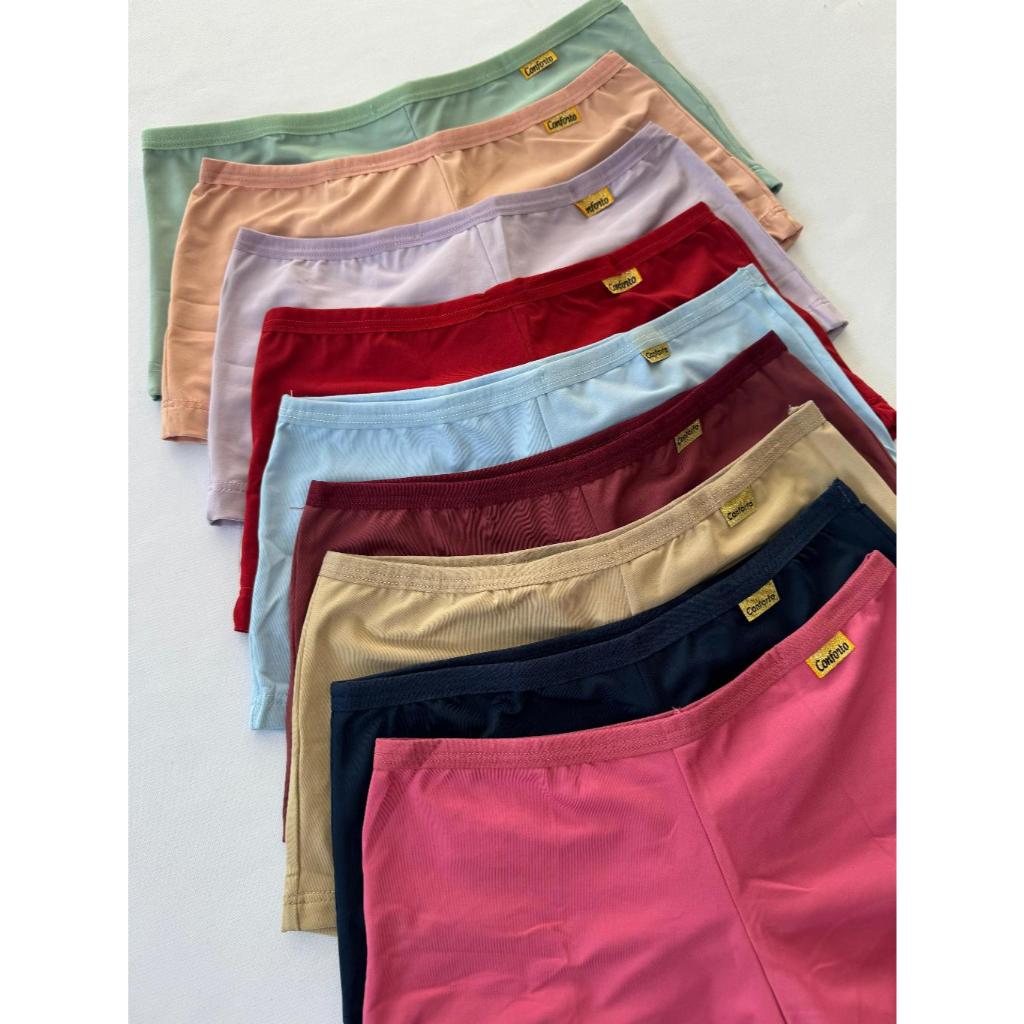 kit 5 Calcinha Boxer Shortinho Feminina Plus Size Cintura Alta | Shopee Brasil