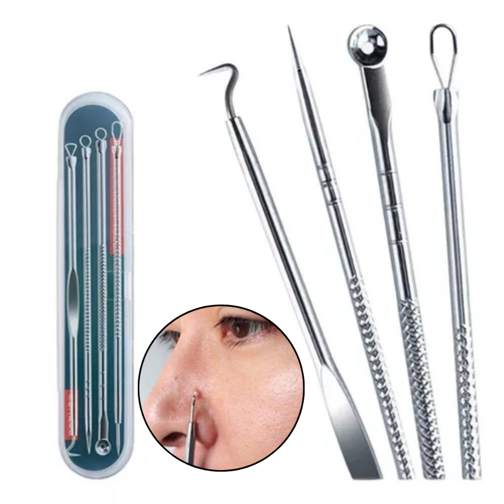 Extrator De Cravos Cureta 4 Peças Profissional Aço Inox Extrator ...