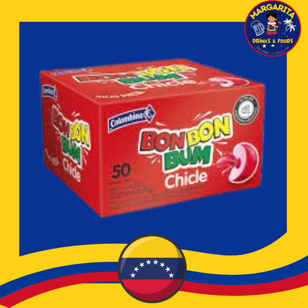 Chicle Bon Bon Bum ( 1Caixa com 50 Unidades de Sabor Fresa e Tuttu ...