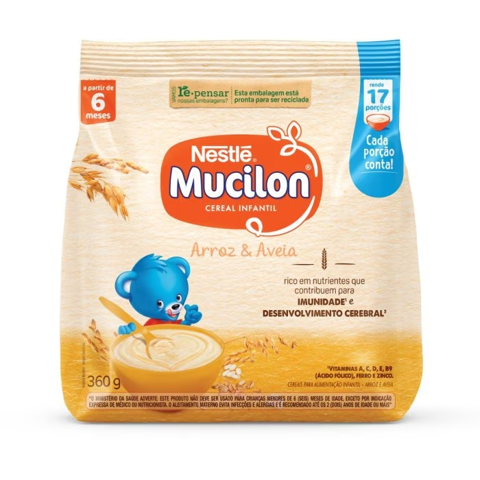 Mucilon Nestlé Cereal Infantil Arroz e Aveia | 180g ou 360g. | Shopee ...