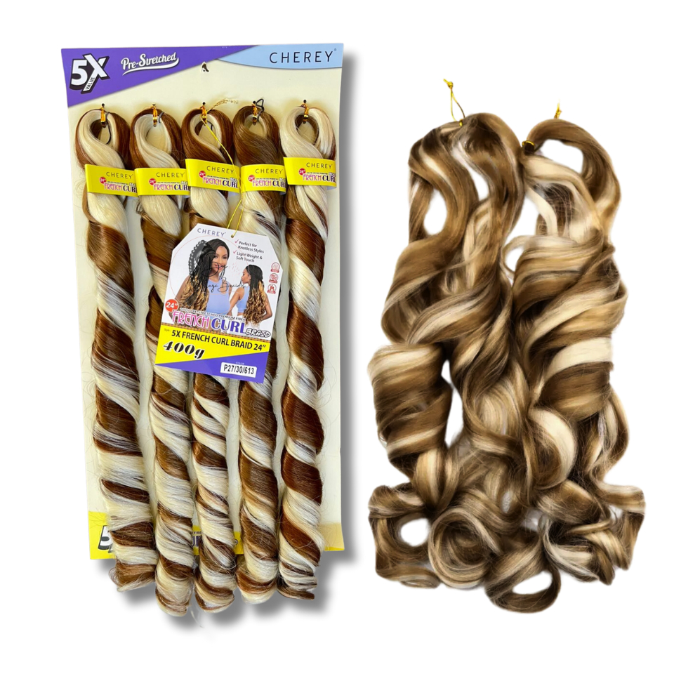 Jumbo French Curl Braids 5x Cabelo Ondulado P/ Trança Cherey Braids ...