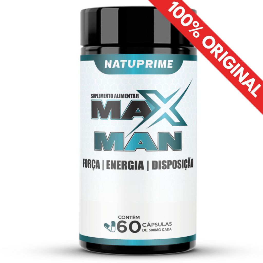 Max Man 60 Cápsulas 500mg Força Energia e Disposição - ENVIO IMEDIATO ...