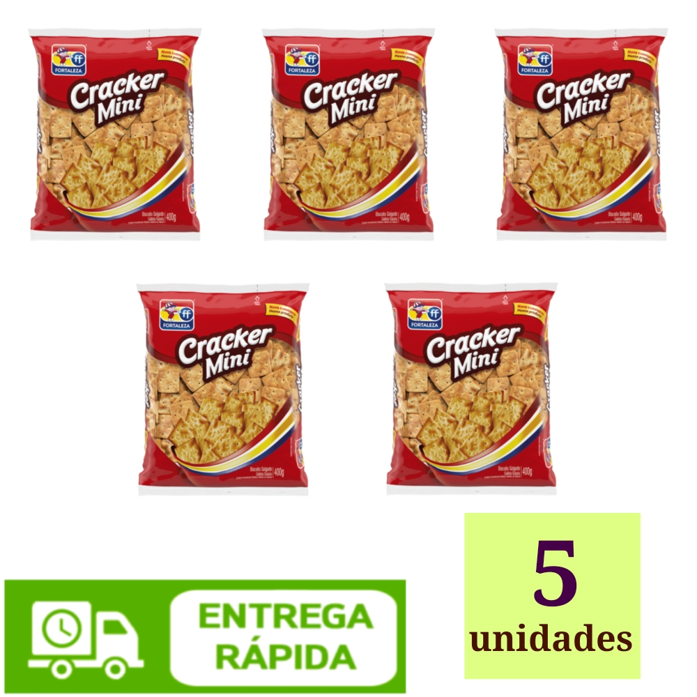 Biscoito Cracker Mini Salgado 400g Original - kit 5 UND | Shopee Brasil