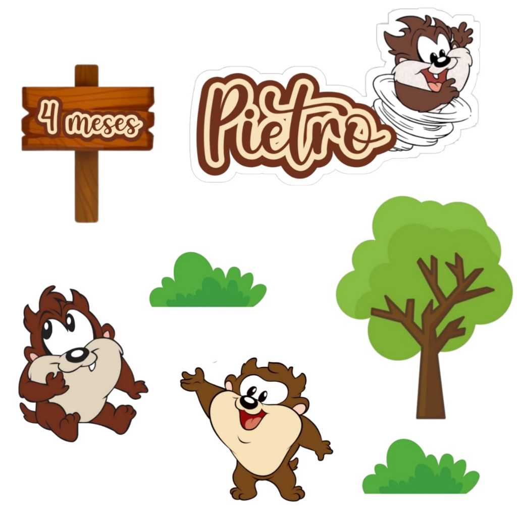 Topo Topper Decoração De Bolo Enfeite Taz-Mania Baby | Shopee Brasil