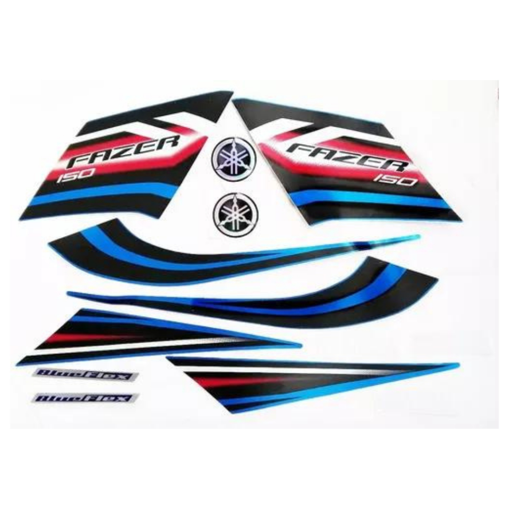 Jogo de Faixa Adesivo Fazer 150 2014 Azul | Shopee Brasil