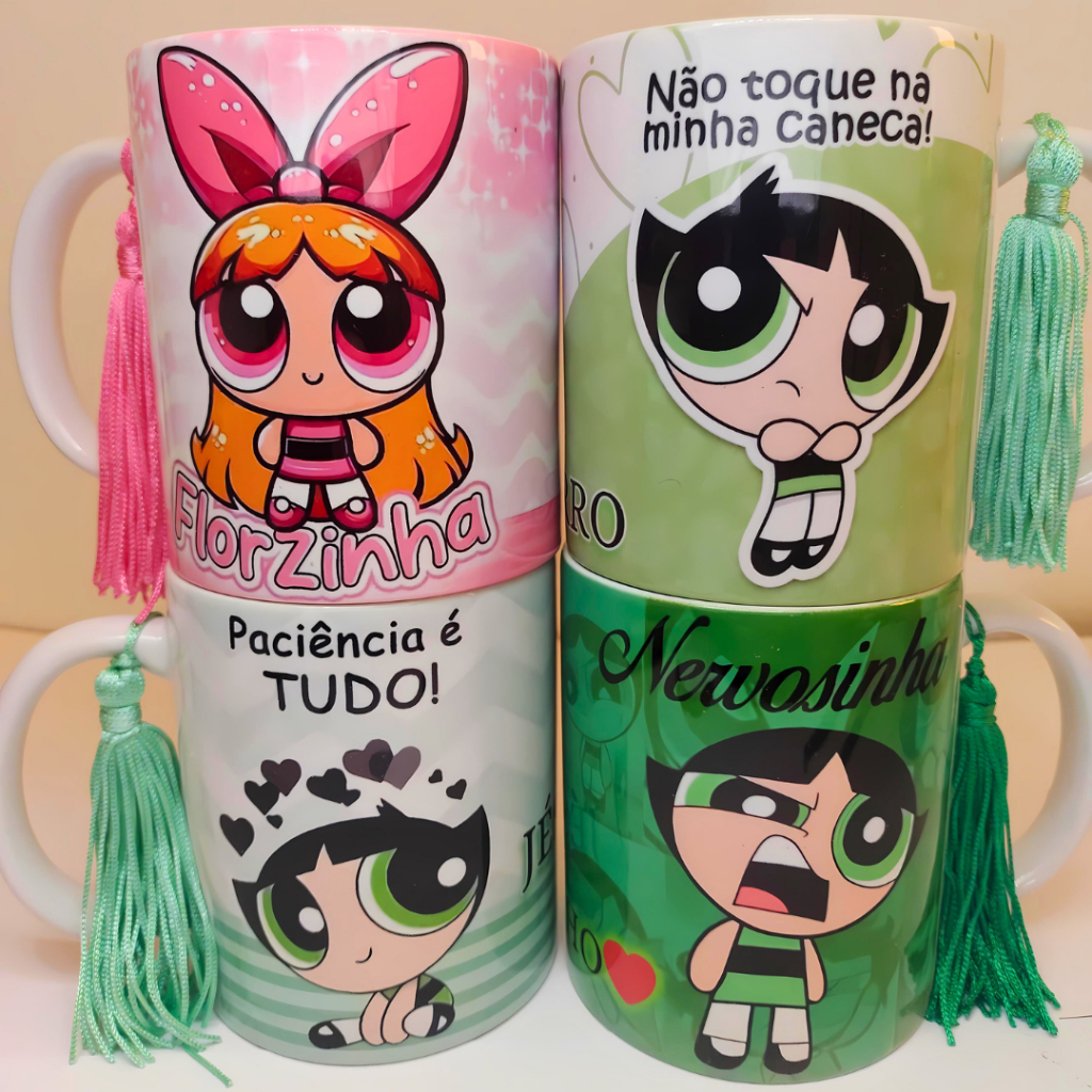 Caneca da Docinho "As Meninas Super Poderosas" + (Nome Personalizado ...
