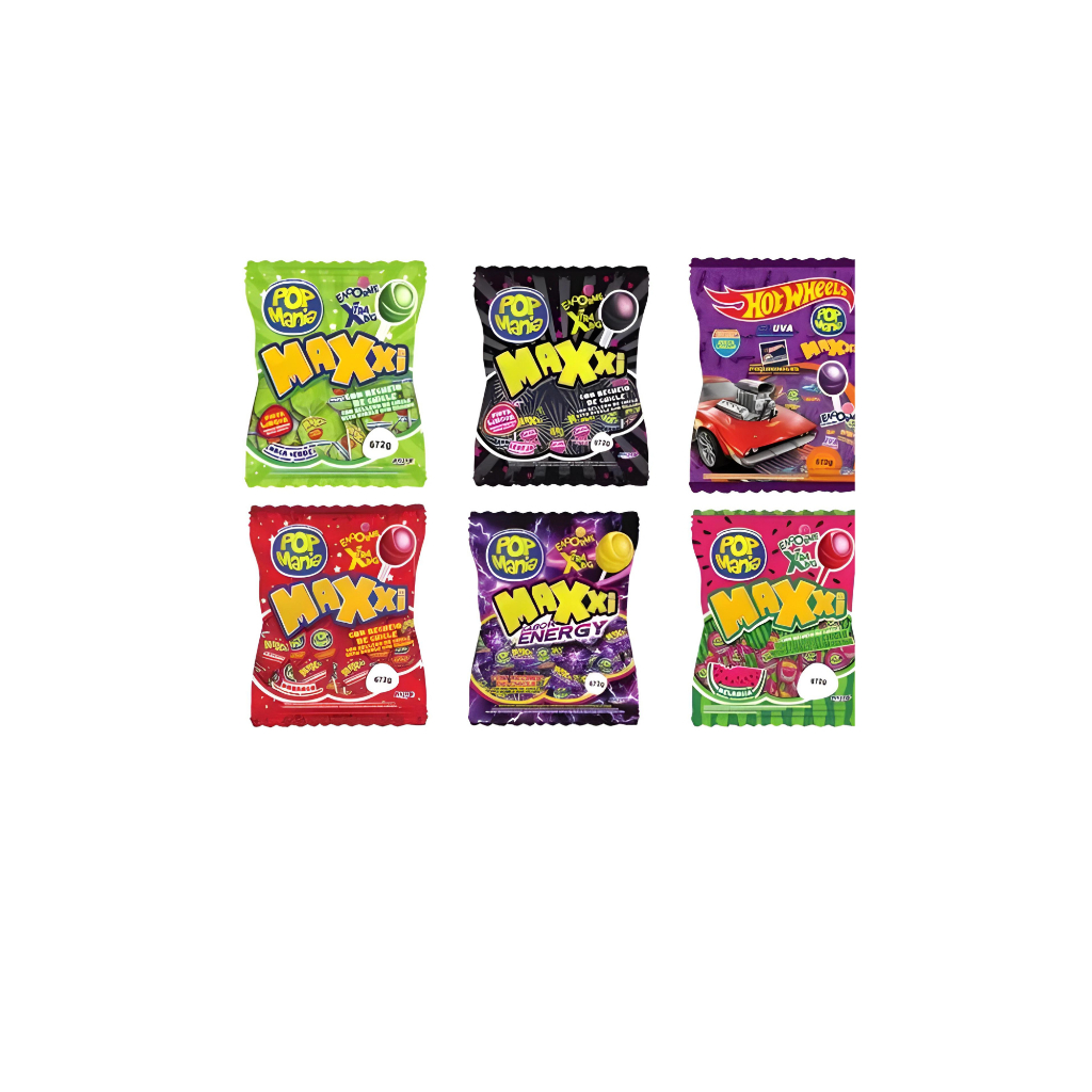 Pirulito Pop Mania Maxxi Riclan 672 Grs Escolha seu Sabor | Shopee Brasil
