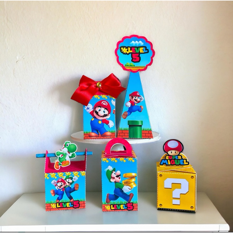 Personalizados Pegue e Monte Super Mario Bross Lembrancinha Caixinha ...