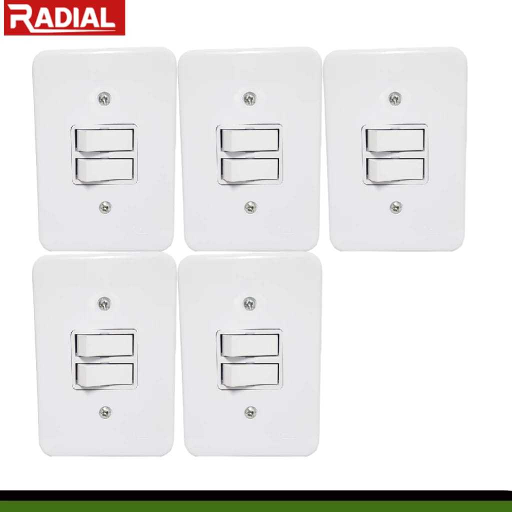 Kit 5 Interruptor Duplo Apagador Simples 110v-220v | Shopee Brasil